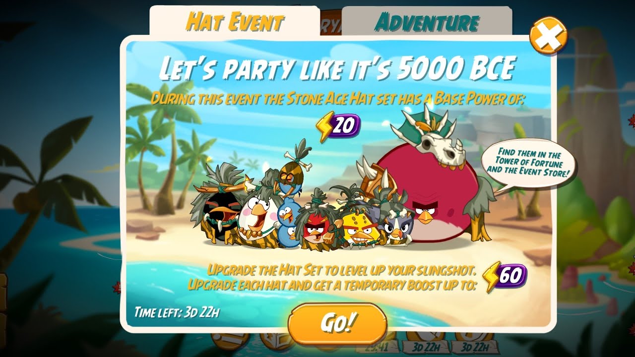 The Stone Age Hat Set Angry birds2 |New Hat Set With Special Rewards ...