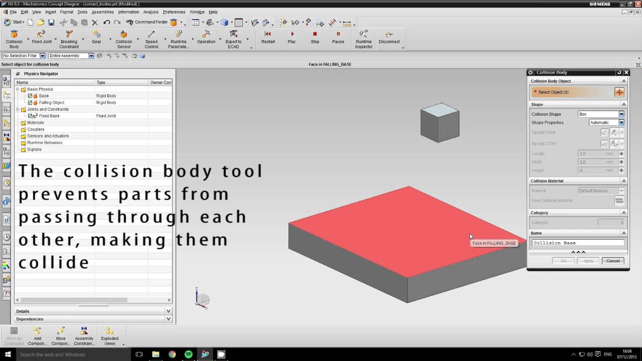 Siemens NX 8.5 MCD: Tutorial 1 Collision Body - YouTube