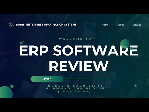 ISP581 - Demonstration of ERP Software TRYTON - YouTube