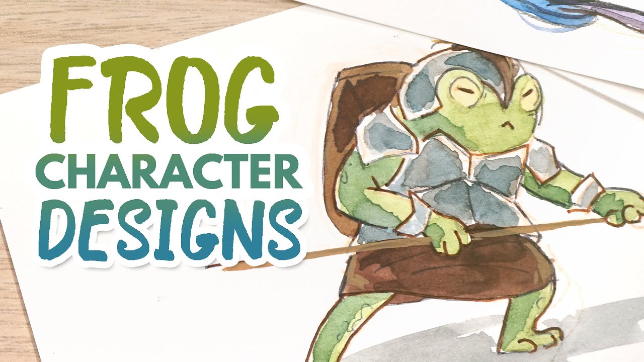 5 Frog Character Designs - Using Your Prompts! [Watercolor & Gouache ...