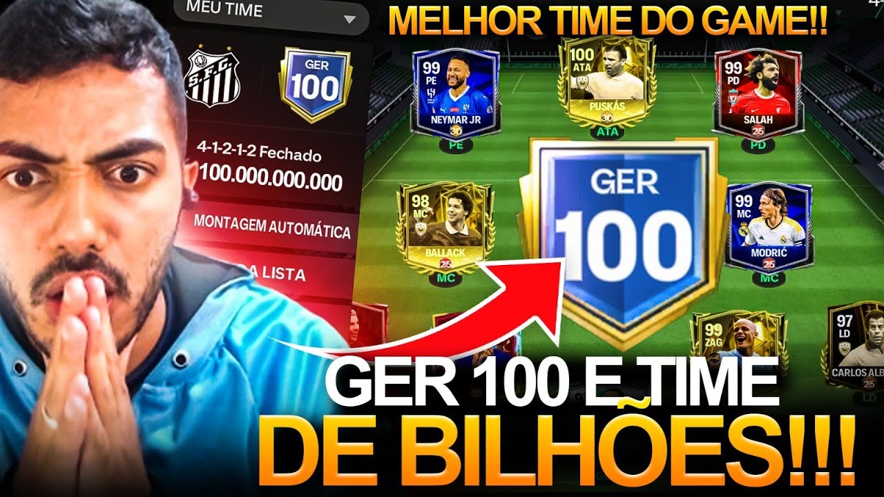 ELE BATEU GER 100! 😱 O MELHOR TIME DO FC MOBILE DE BILHÕES DE COINS 🔥🤑 ...
