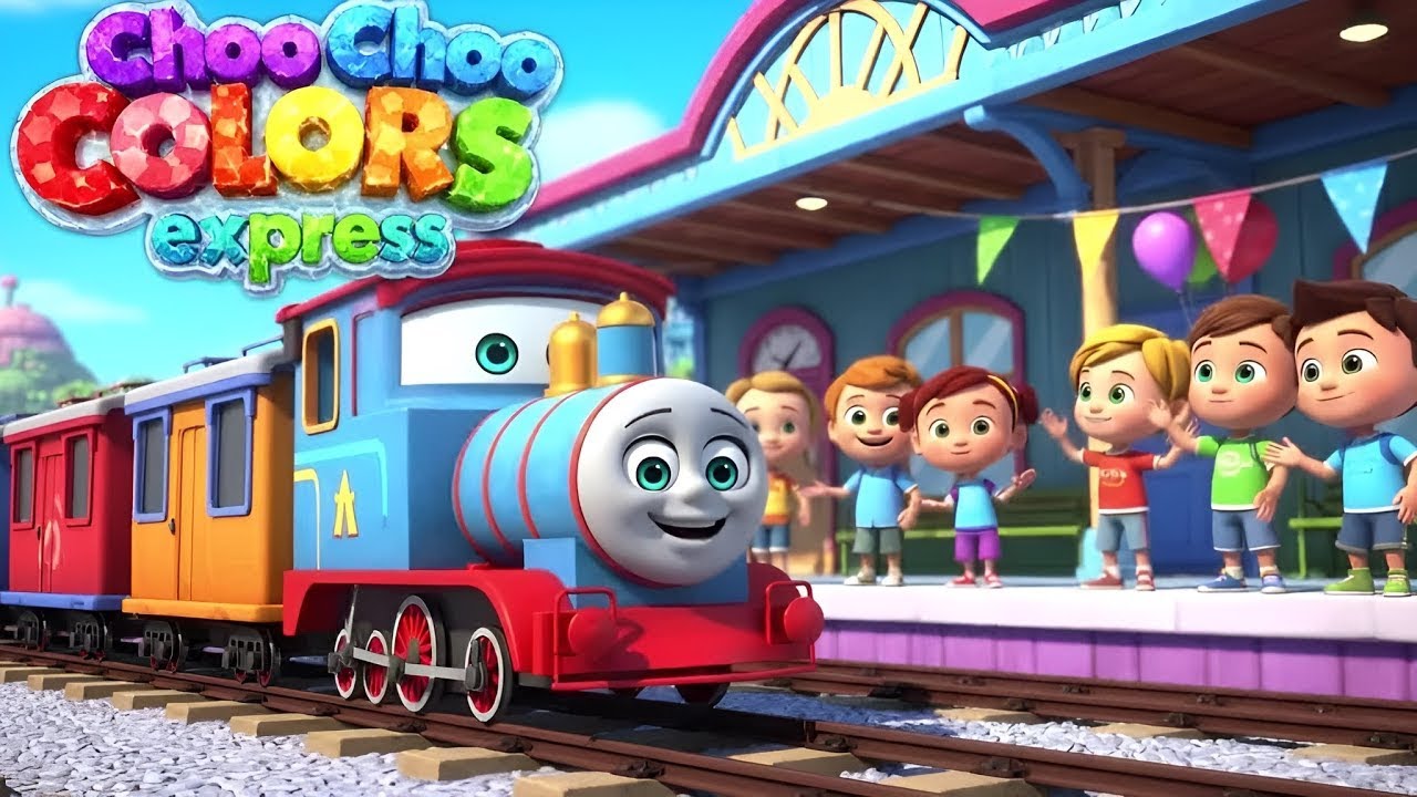 Choo Choo Colors Express | Nursery Kids Rhymes | P4poems - YouTube