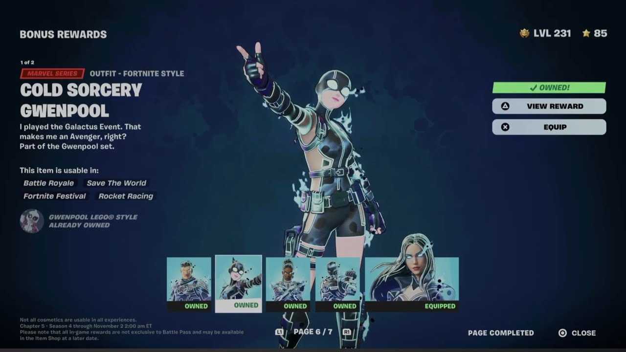 How to Unlock Cold Sorcery Gwenpool Skin Style in Fortnite | Battle ...