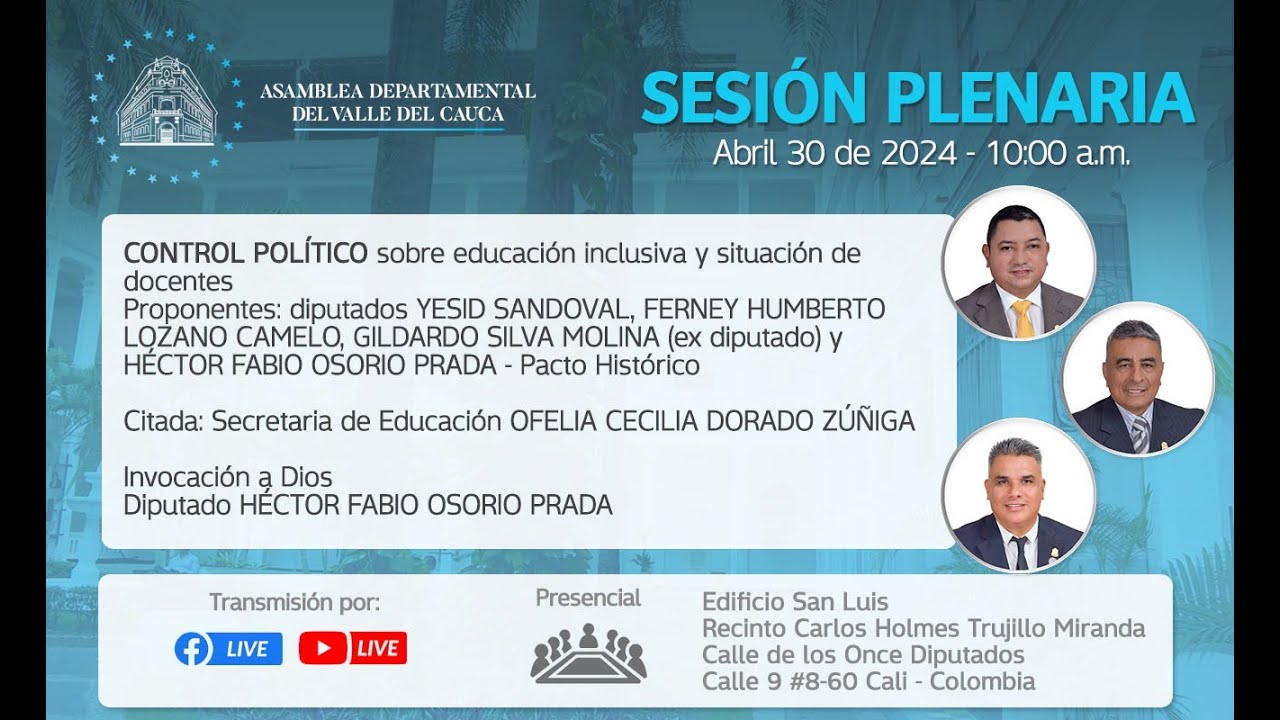 ASAMBLEA DEPARTAMENTAL SESIÓN PLENARIA 30 DE ABRIL DEL 2024 - YouTube