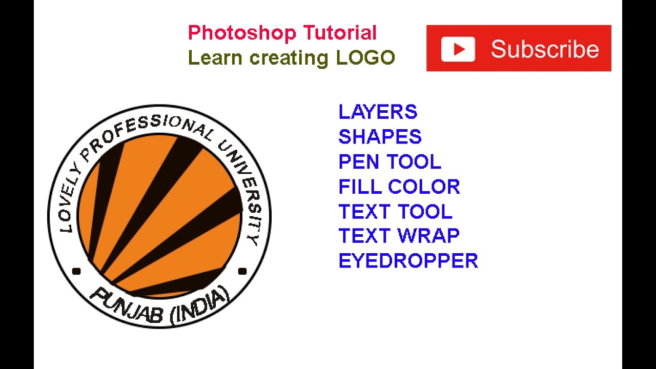 Photoshop Tutorial - Logo Making | LPU | Sandeep Ranjan | - YouTube