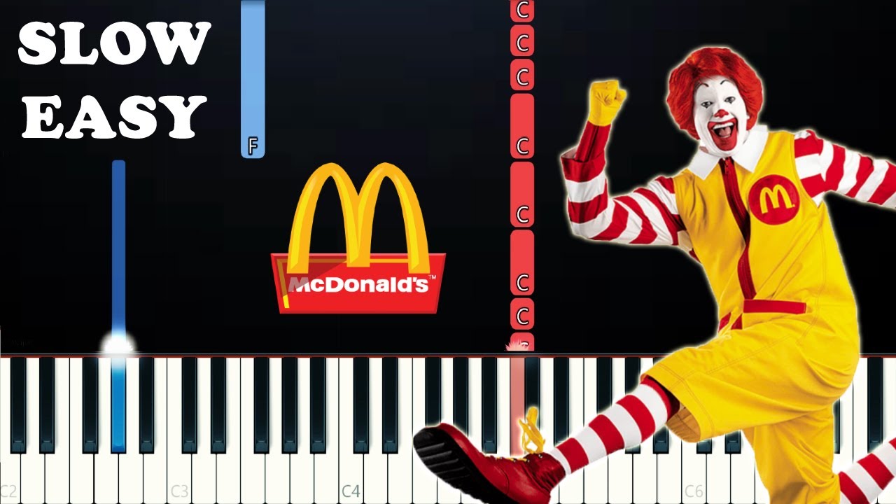 Mc Donalds Jingle - I'm Lovin' It (SLOW EASY PIANO TUTORIAL) - YouTube