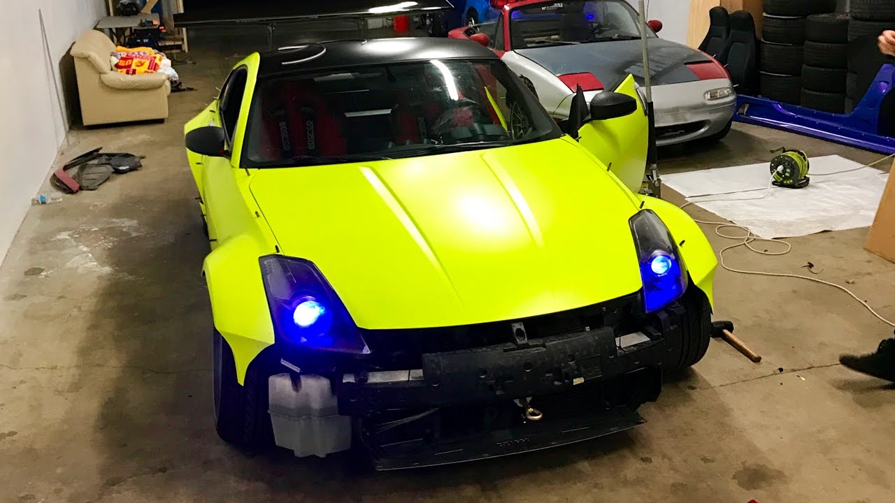 350z looking mean + sliding with the angle kit - YouTube