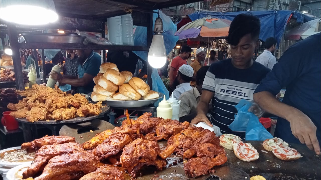 burger famous streets food in Bangladesh. Burger with chicken. chicken ...