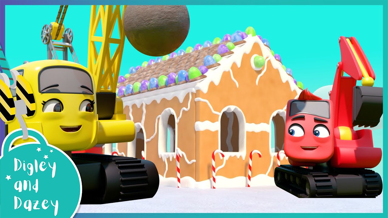 🚧 Gingerbread House 🚜 | Digley and Dazey | Kids Construction Truck ...