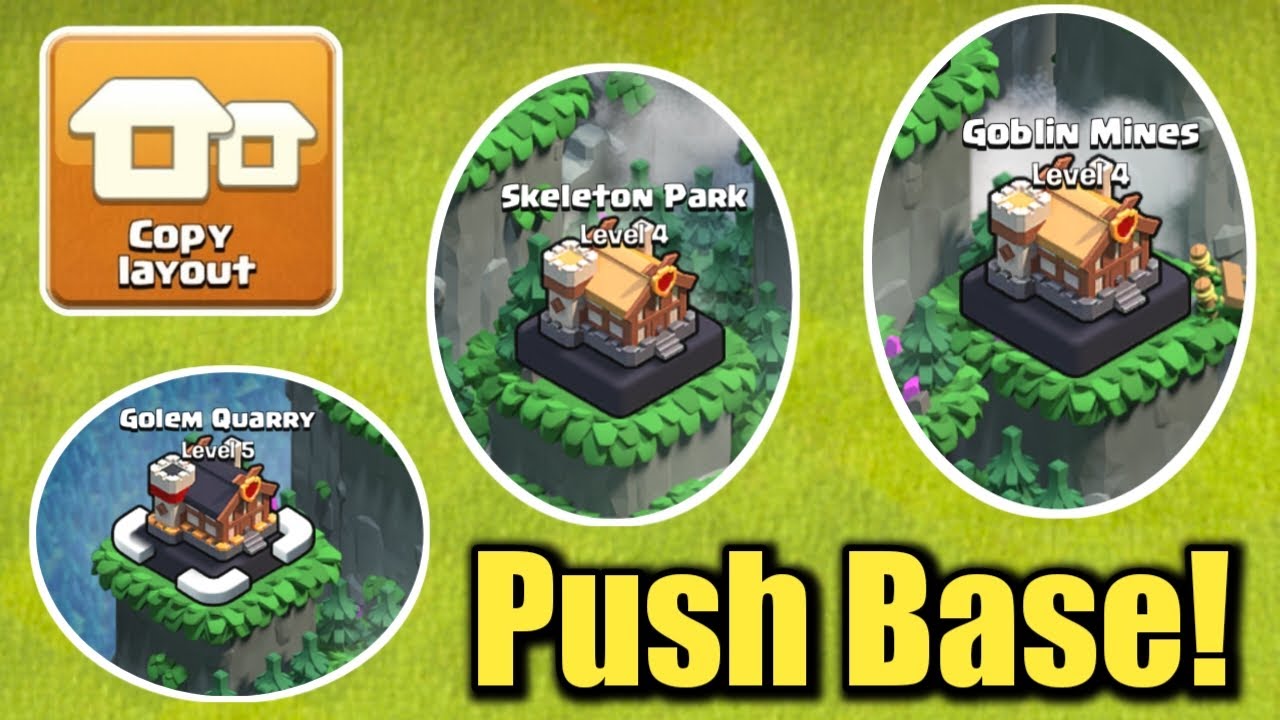 Golem Quarry Base | Skeleton Park Base | Goblin Mines Base | coc - YouTube