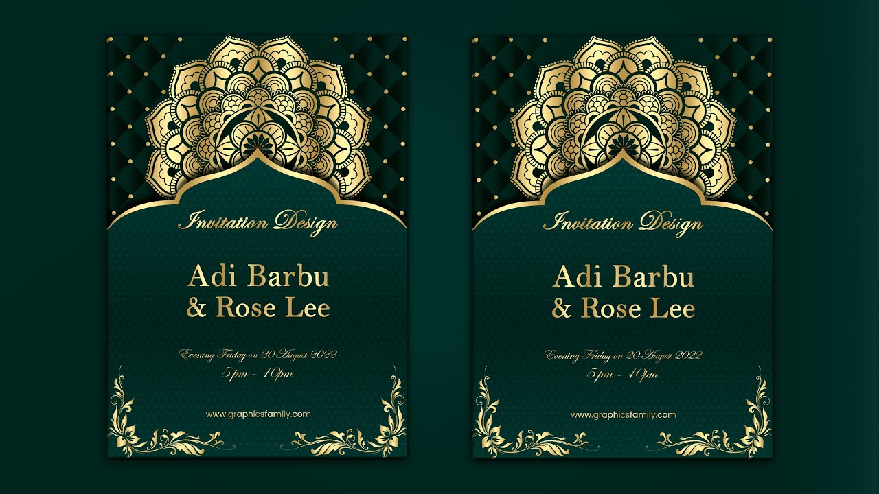 Professional Wedding Card Design | Luxury Invitation Card | Photoshop ...