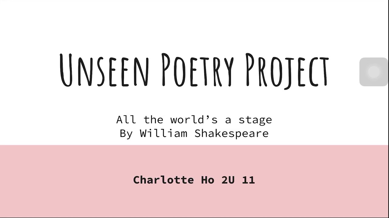 All the world’s a stage by Shakespeare Poem analysis - YouTube