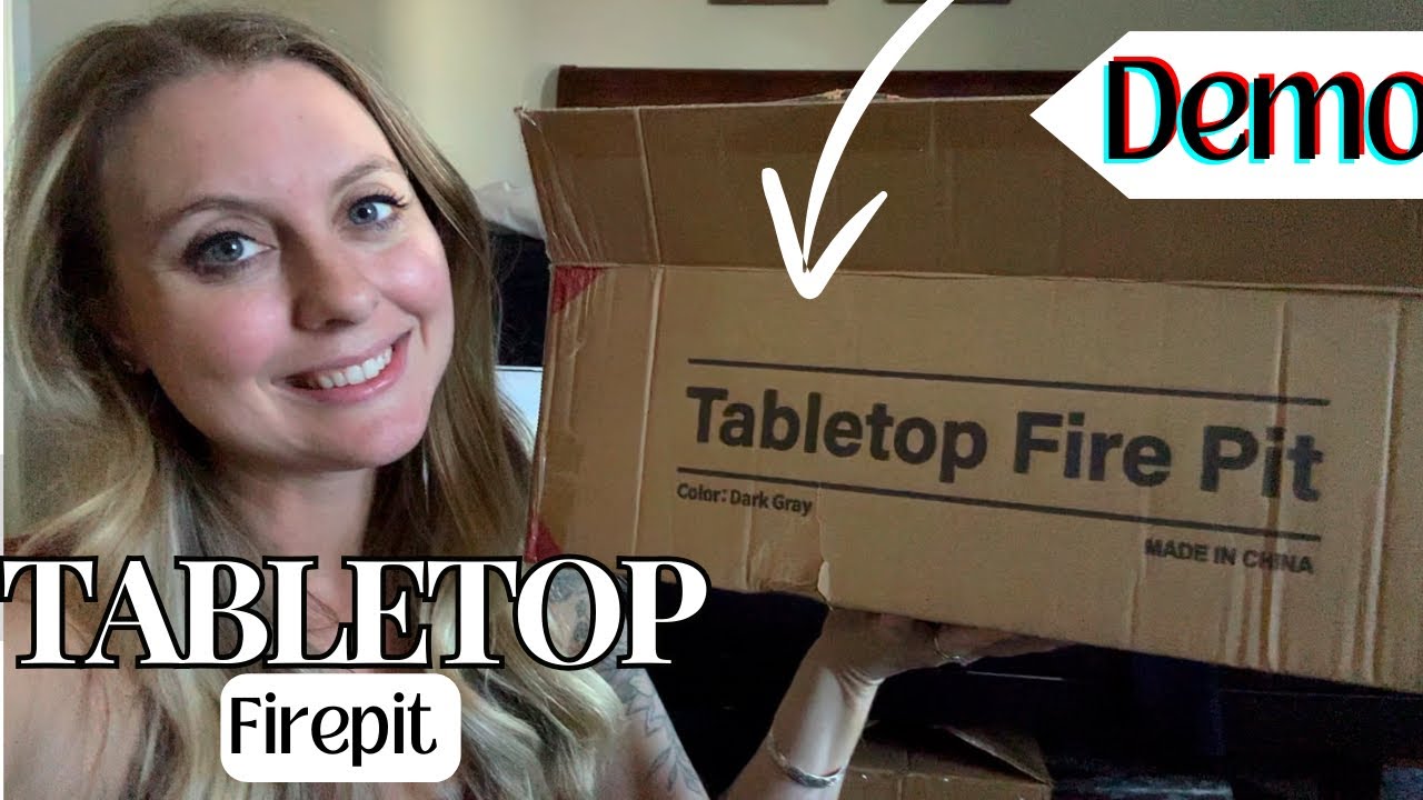 Unboxing + Demo of Table Top Fire Pit From Amazon - YouTube