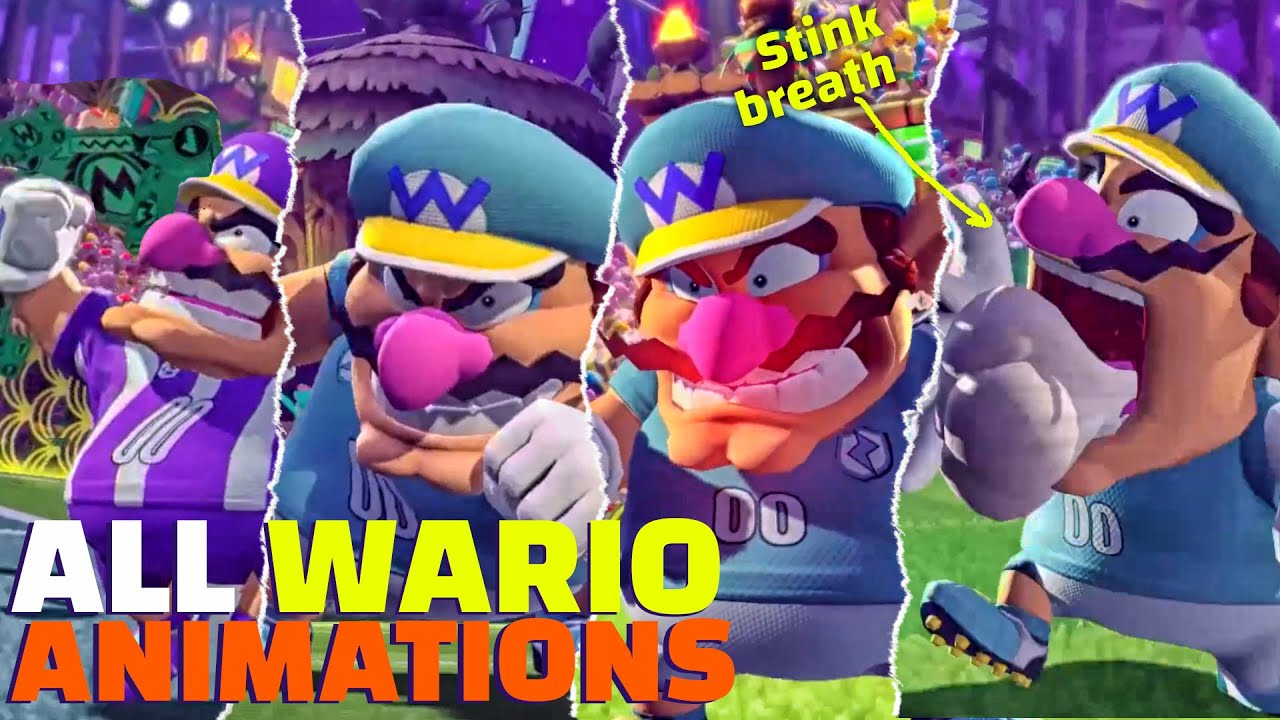 WARIO WIN, VICTORY, LOSE AND ENTRANCE ANIMATIONS - Mario Strikers ...