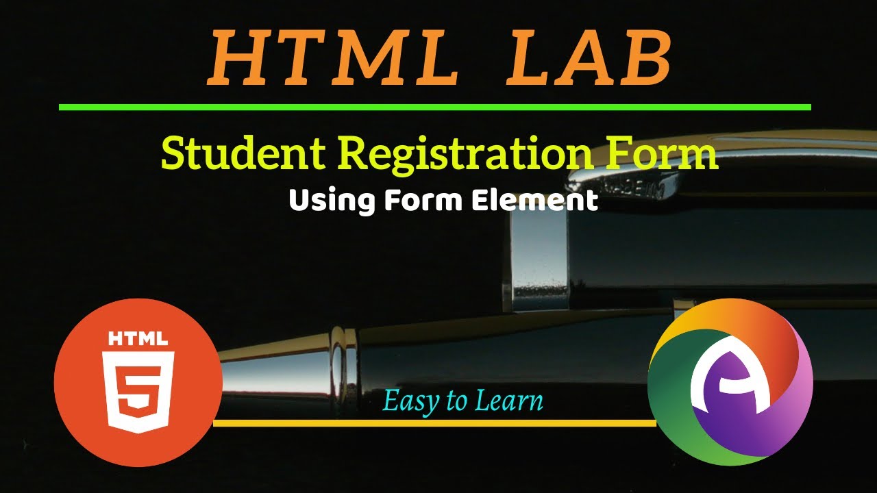 HTML Code for Create a webpage for student registration form (text ...