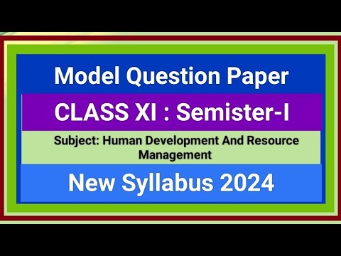 Human Development And Resource Management : Model Question Paper ...
