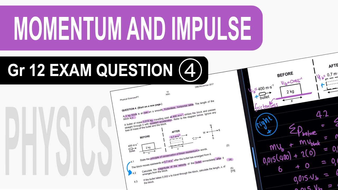 Physics - Momentum and Impulse Exam Question 4 - YouTube
