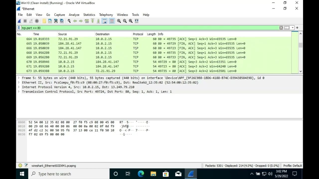 Using Wireshark To Find A Tcp 3 Way Handshake Youtube