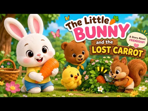 🐰 The Little Bunny & The Lost Carrot 🥕 | Cute Friendship Story for Kids | Moral Story #Shorts