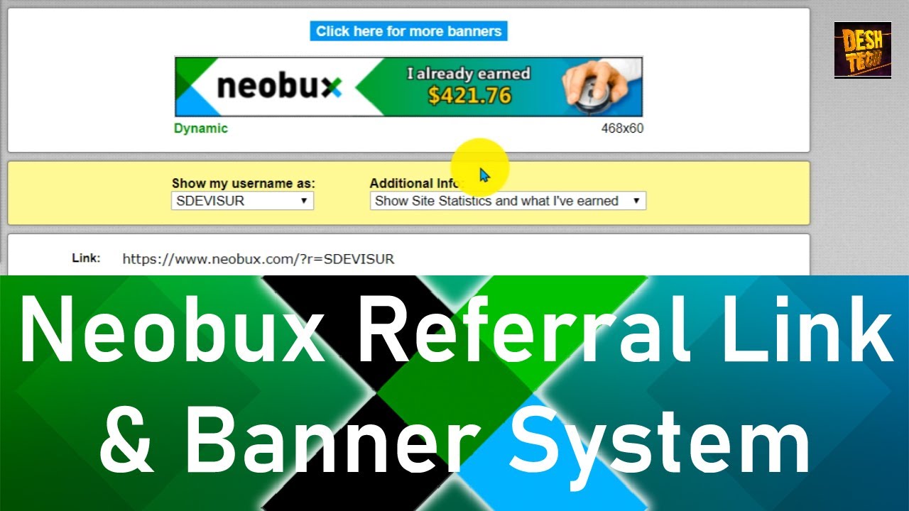 Neobux Tutorial Part 4 | neobux banner | neobux referral code | neobux ...