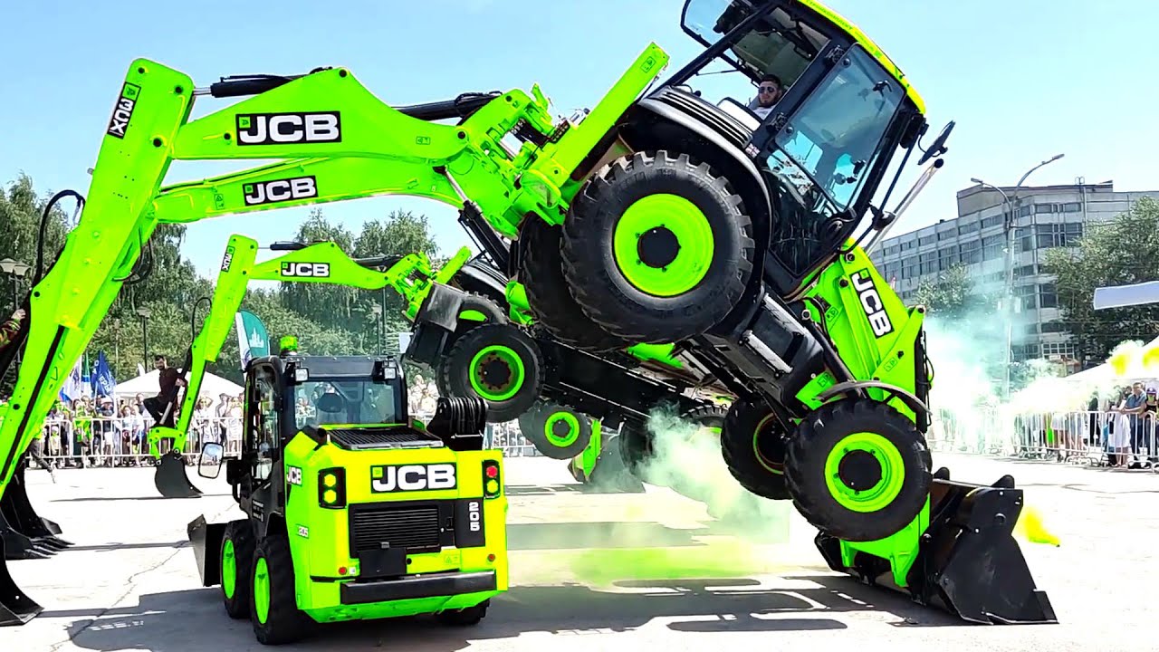 खुदाई करने वाला सुंदर रंग - खुदाई नृत्य मजेदार - JCB Backhoe Diggers ...