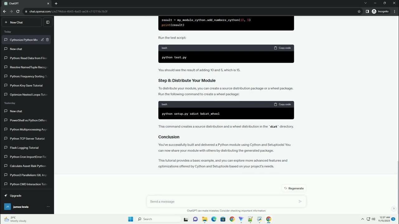 Build and Deliver Python modules using Cythonize in Setuptools - YouTube