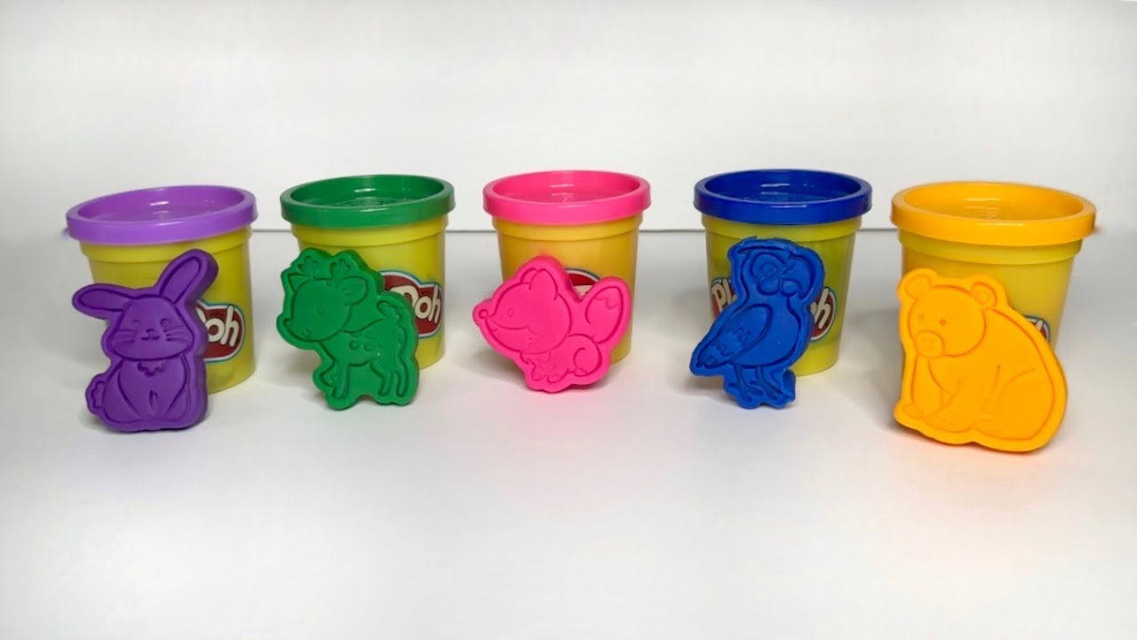 Learning Colors with Play Doh, Animals, and Numbers! - YouTube
