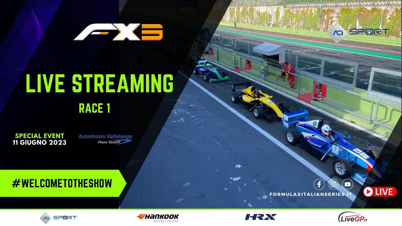 FX3 | Live Streaming Vallelunga - Race 1 (Special Event 2023) - YouTube
