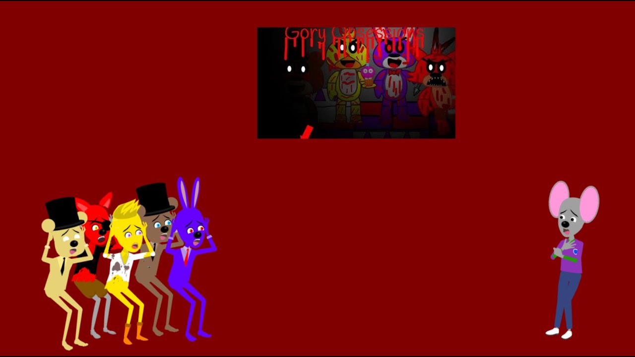 FNAF 1 and Chuck E. Cheese react to: FLAF gory obsessions - YouTube