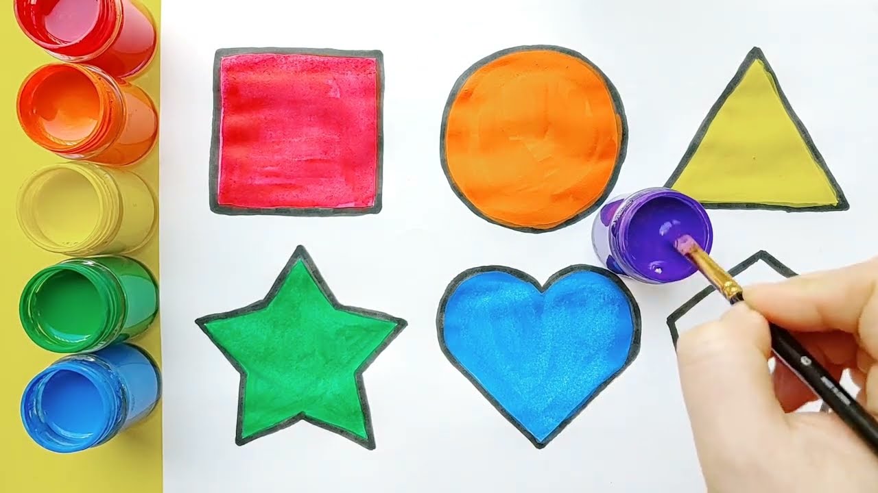 영어놀이 도형을 따라 그리고 색칠하기 모양 배우기 Coloring Shapes And Learn Shapes
