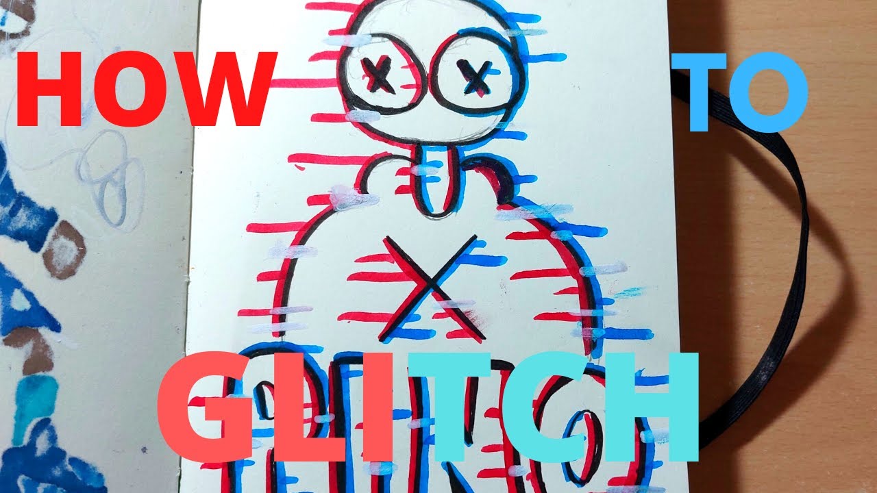 HOW TO DRAW THE GLITCH EFFECT on a drawing - YouTube