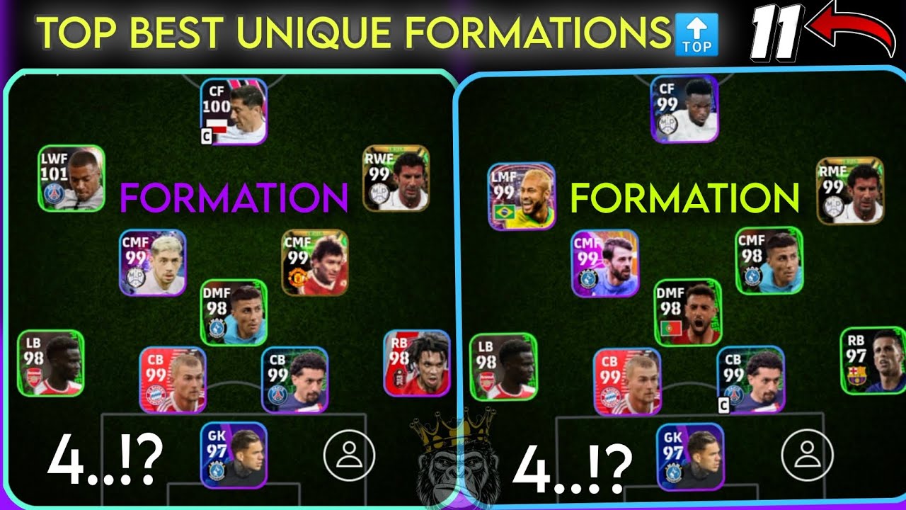 TOP BEST 11 UNIQUE Formations || New Formation Update Efootball 2024 ...