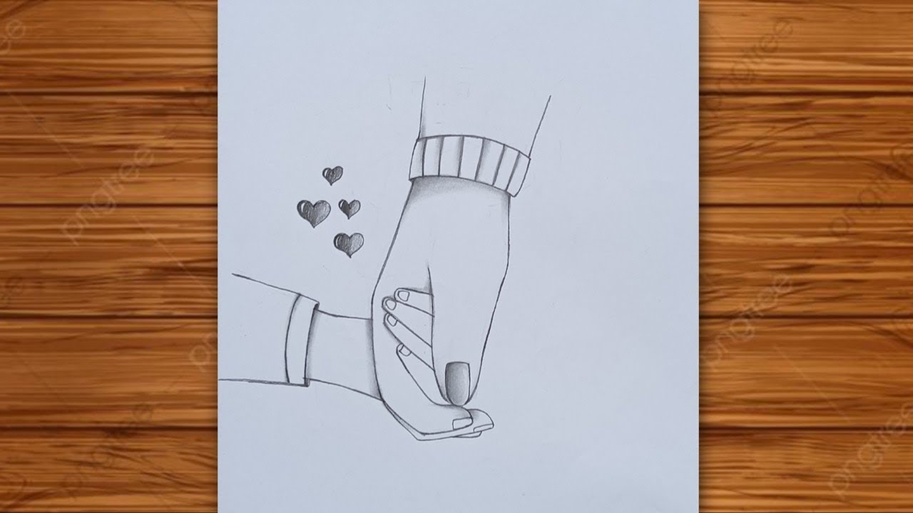 How to draw father holding his child hand step by step|father's day ...