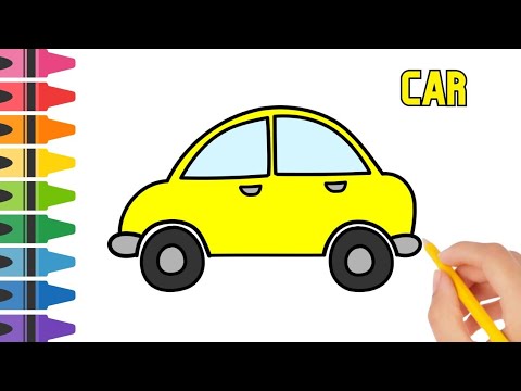 How to Draw a Car - Simple and Easy Drawing and Coloring - YouTube