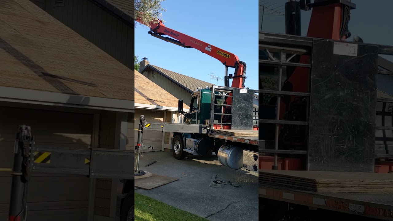Boom Truck Loading Roof Material.mp4 - YouTube