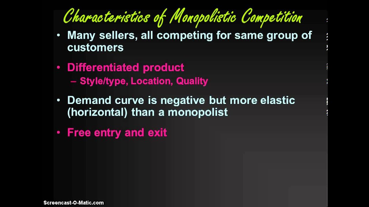 Unit 5 Topic 4: Monopolistic Competition (Short Run) - YouTube