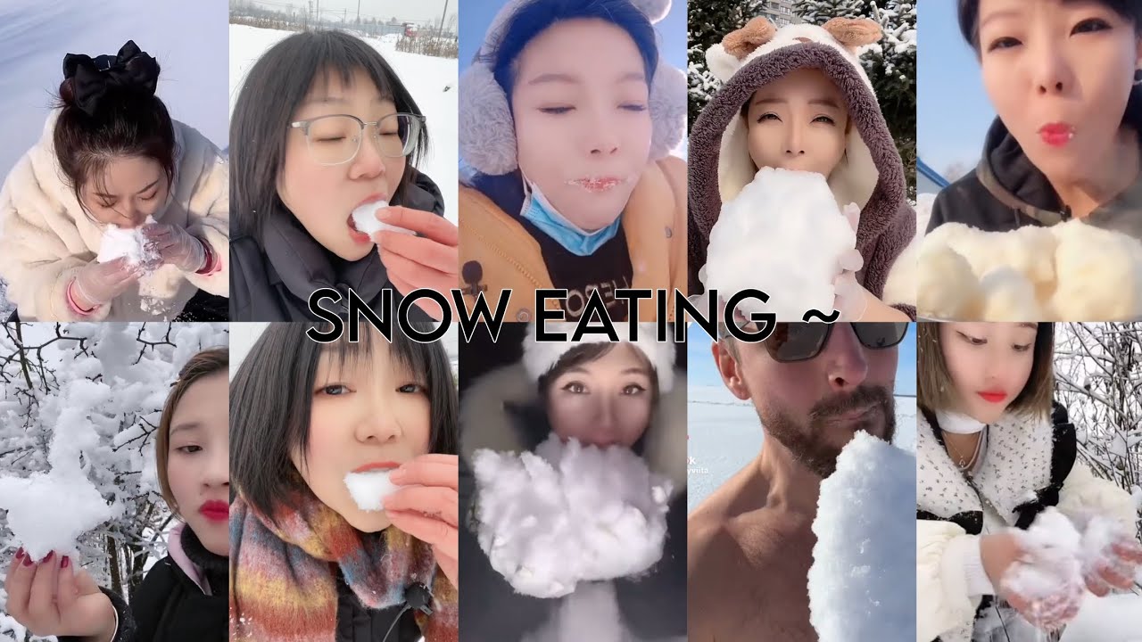 [Only Bites ♦️🧊] Snow eating ASMR. ☁️🤤 Squeaky 😋 - YouTube