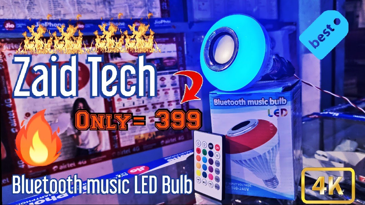 Bluetooth LED Bulb with speaker (unboxing & review 〽️)"Zaid Tech - YouTube