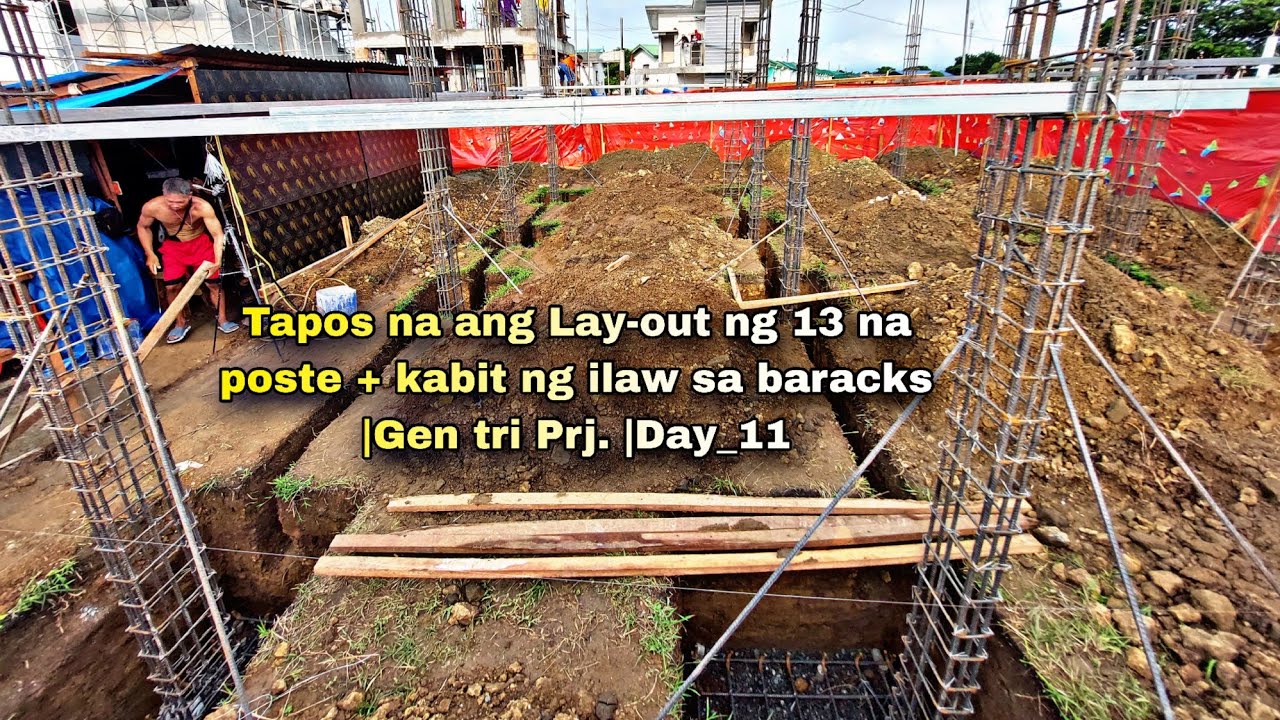 Tapos na ang Lay-out ng 13 na poste + kabit ng ilaw sa baracks |Gen tri ...