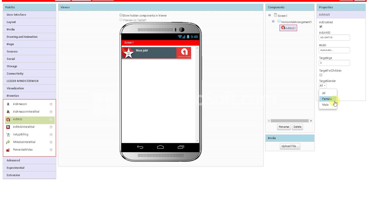 how to add banner using in app appybuilder - YouTube