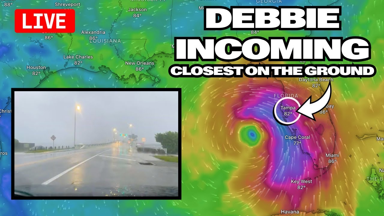 LIVE TORNADO THREAT WITH TROPICAL STORM DEBBY in Florida - YouTube