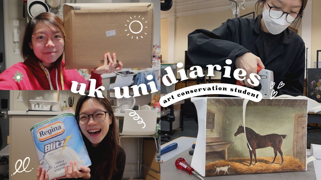 UK Uni Diaries 🎨 Art Conservation Student | Unboxing + Lining + Tear ...