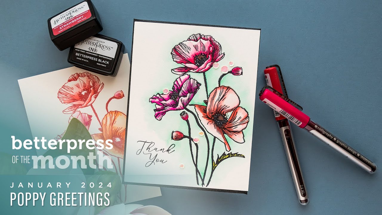 Spellbinders January 2024 BetterPress Plate of the Month – Poppy ...