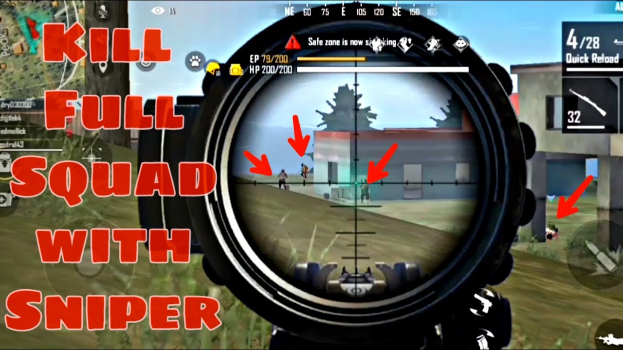 Free Fire Best Sniping Shots Highlights|| Solo vs Squad - YouTube