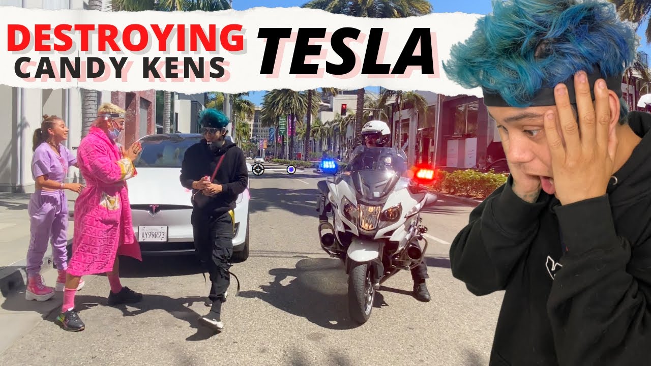 I DESTROYED CANDY KENS TESLA (ALMOST ARRESTED) - YouTube