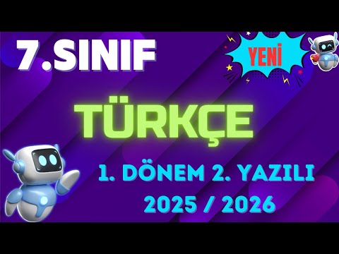 7.Sınıf Türkçe Dersi 1.Dönem 2.Yazılı Soruları Açık Uçlu Yazılı Soruları ve Cevapları 2025 Yeni