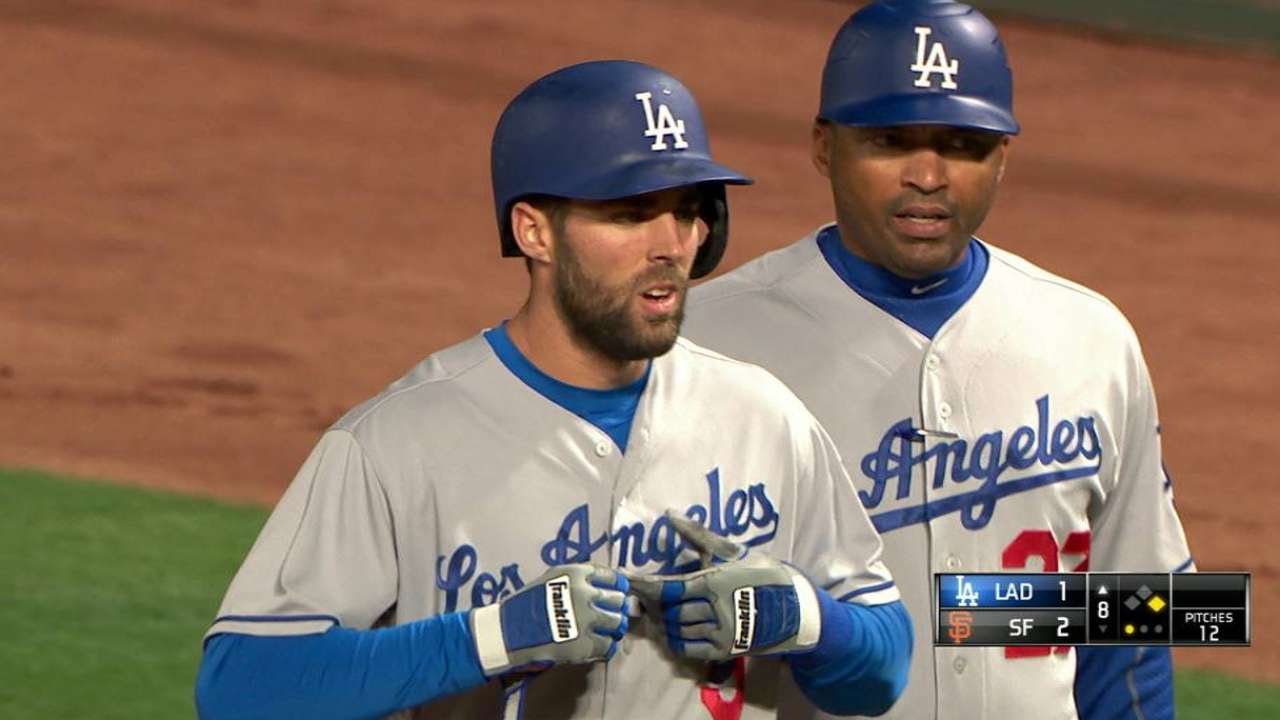 LAD@SF: Taylor plates Utley with a fielder's choice - YouTube