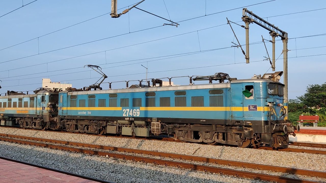 Wag-7 Pulling Ultratech Cement Wagons | Indian Railways - YouTube