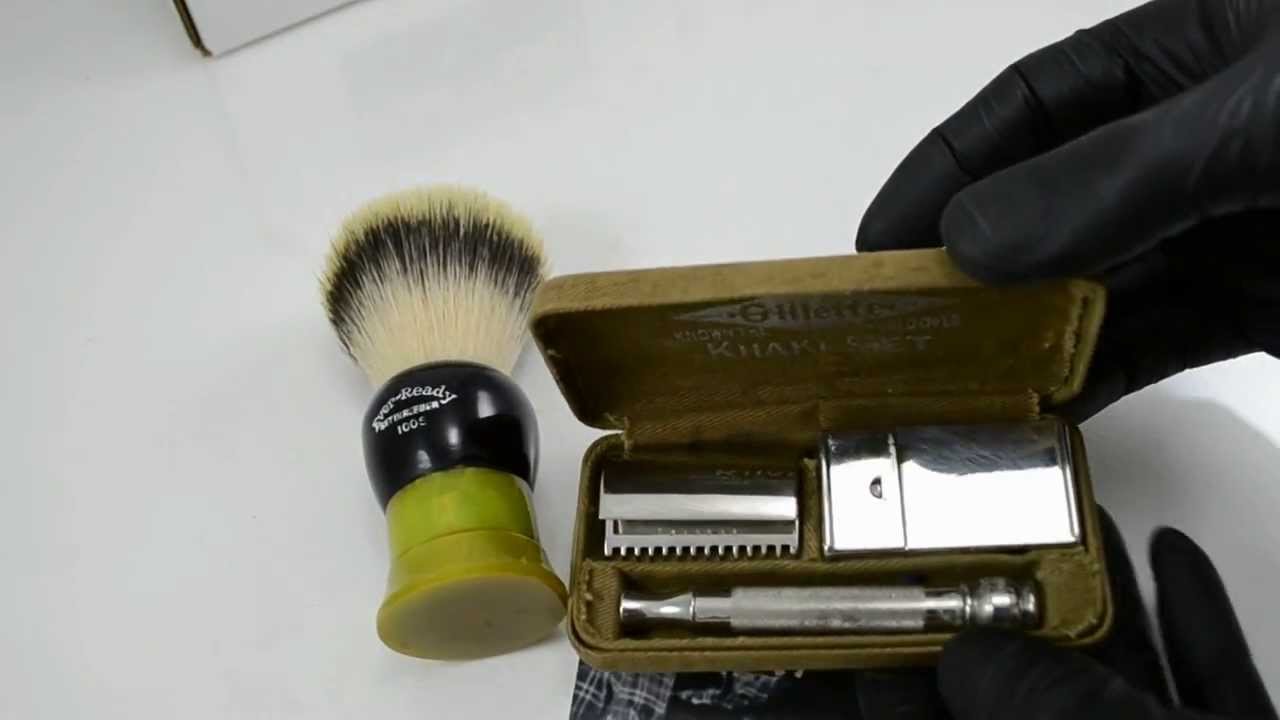 Replated 1920s Gillette Khaki US ARMY Issue Safety Razor Set & Restored ...