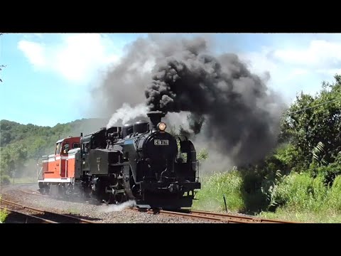 ノロッコ号を見に行ったら蒸気機関車(SL)C11 171試運転が来たので追っかけてみた！ Japanese Steam Locomotive type C11,Senmoh Line ...